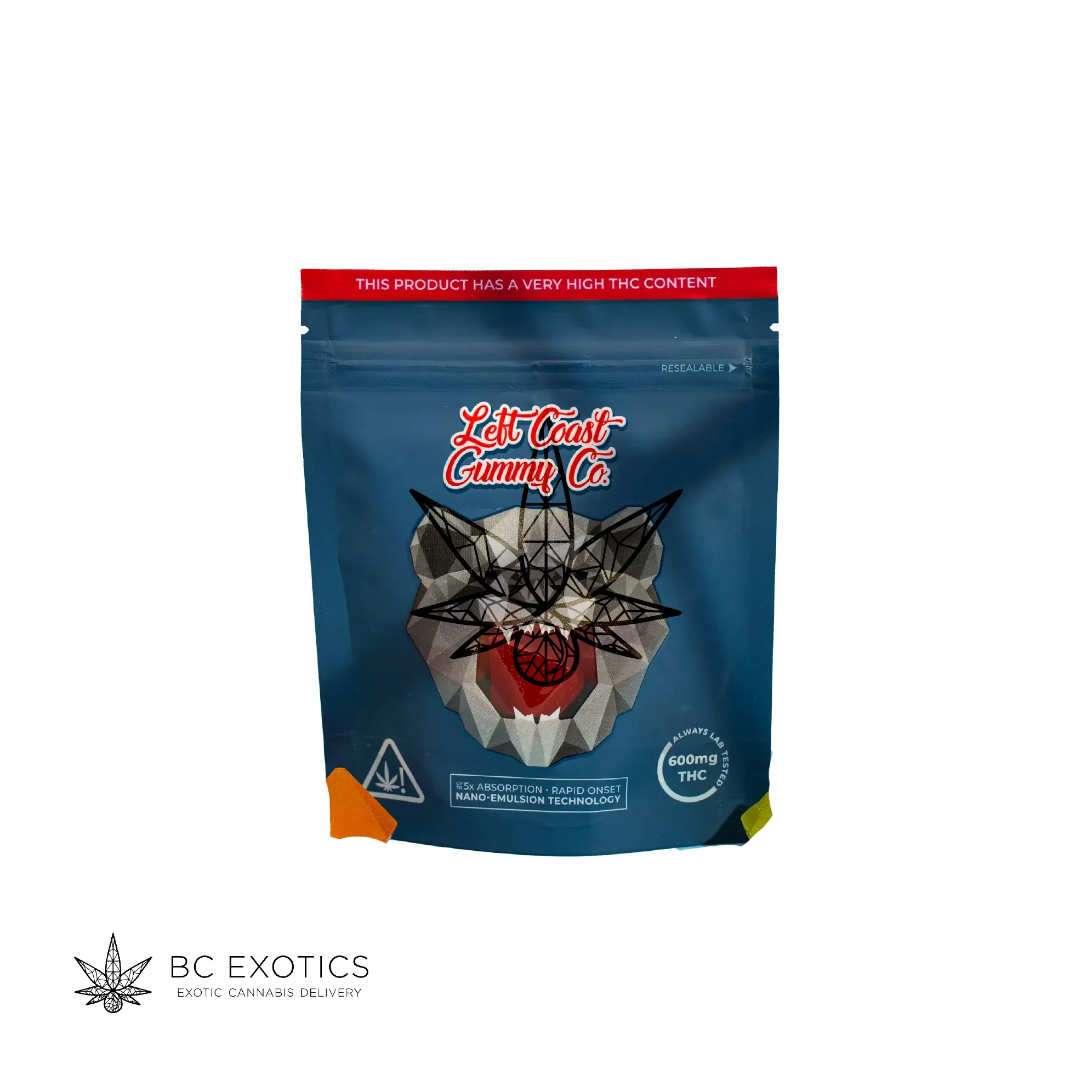 Left Coast Gummy Co. – NanoTHC Infused Gummies – 600mg THC - BC Exotics