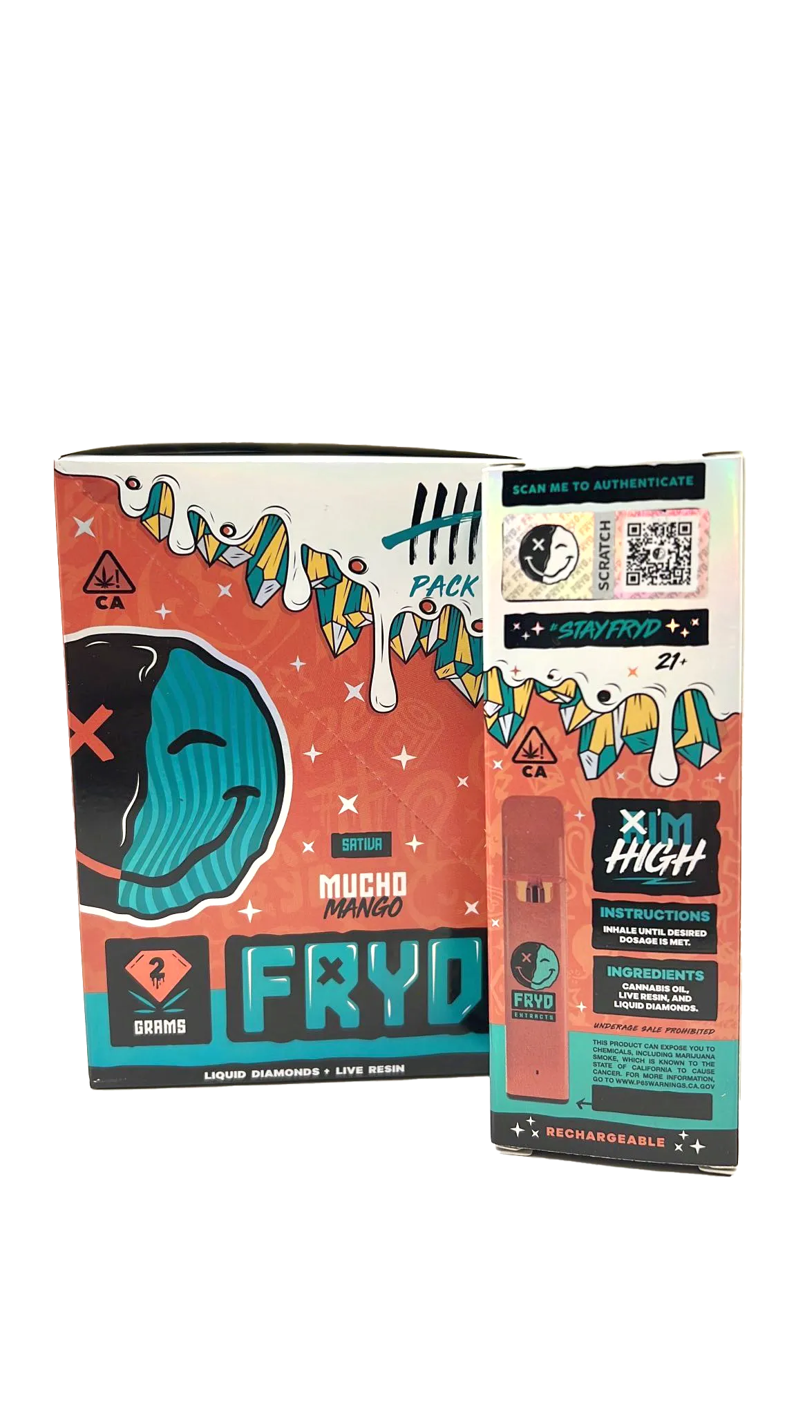 Fryd Disposable Liquid Diamond Thc Vape Pen Mucho Mango 2g Bc Exotics