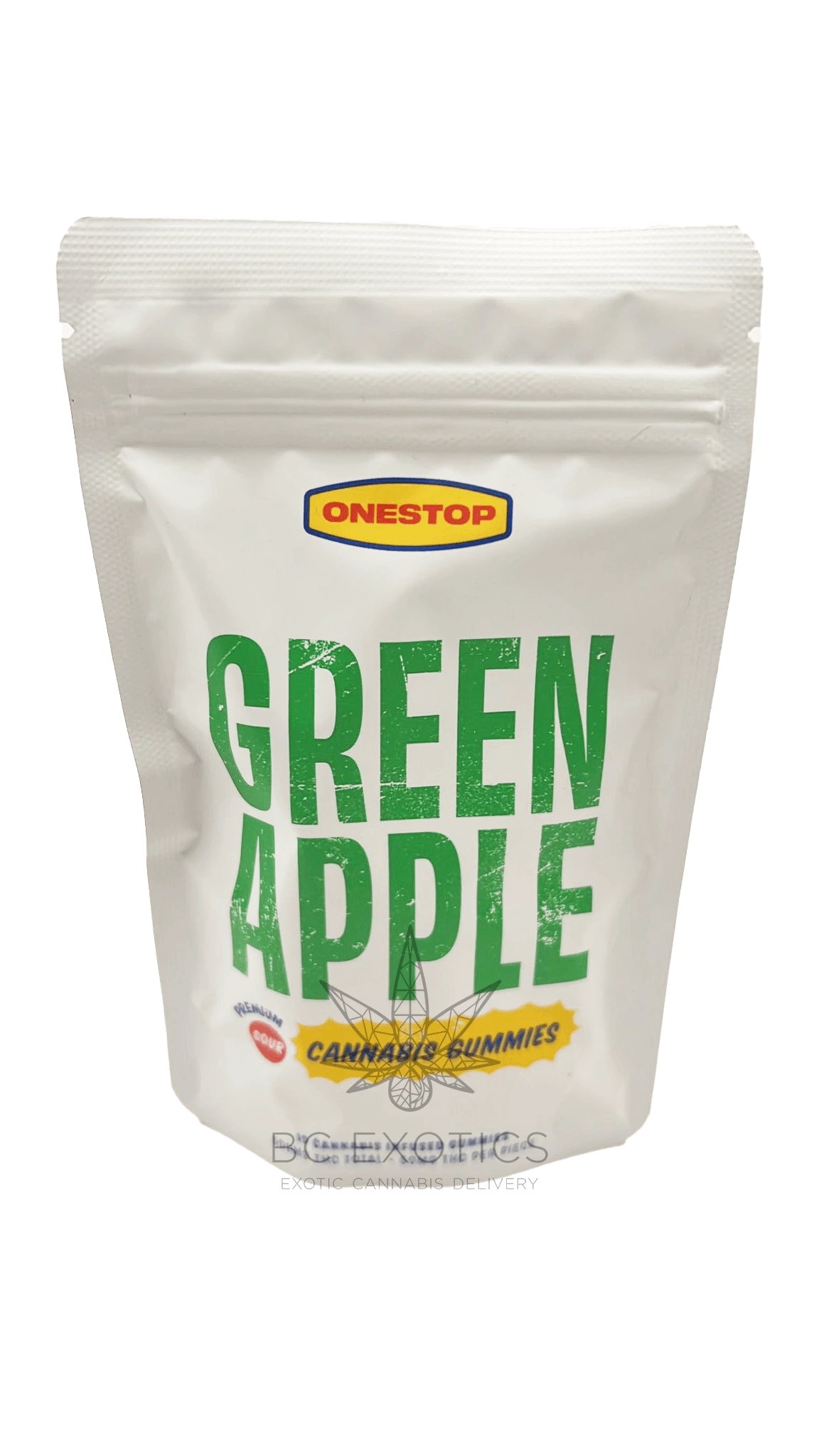 Onestop - Sour Green Apple 500mg THC Gummies | BC Exotics Onestop - Sour Green Apple 500mg THC Gummies | BC Exotics